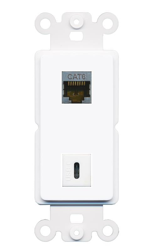CAT6-SHIELDED USBC Rocker Insert Module Wall Plate [White ...