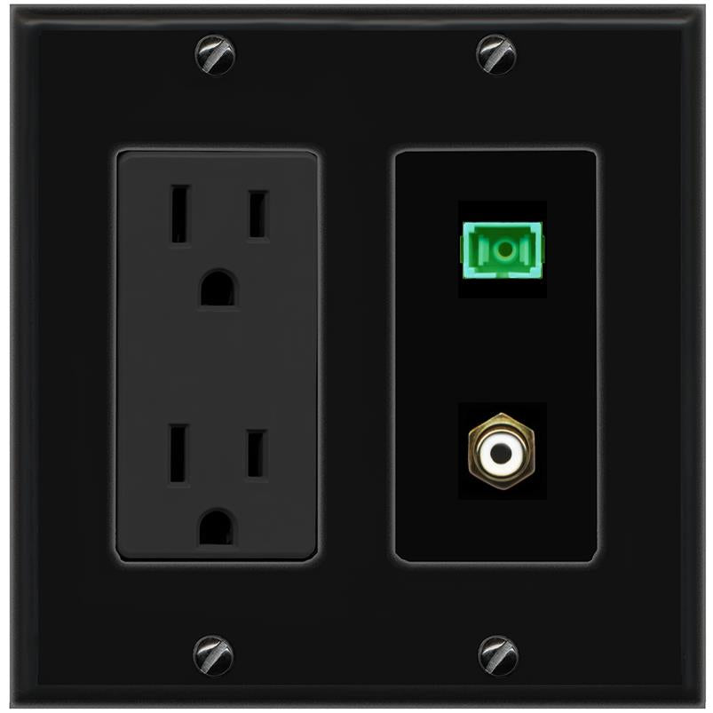 1 RCA 1 SC-APC-Simplex Wall Plate [Black] – FindMyWallplates