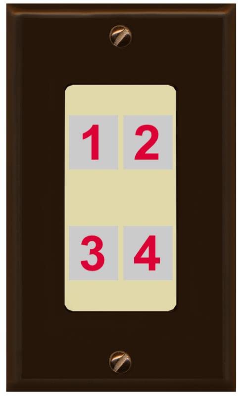 RiteAV Custom 4 Port Custom Wall Plate - 1 Gang [Brown/Ivory ...