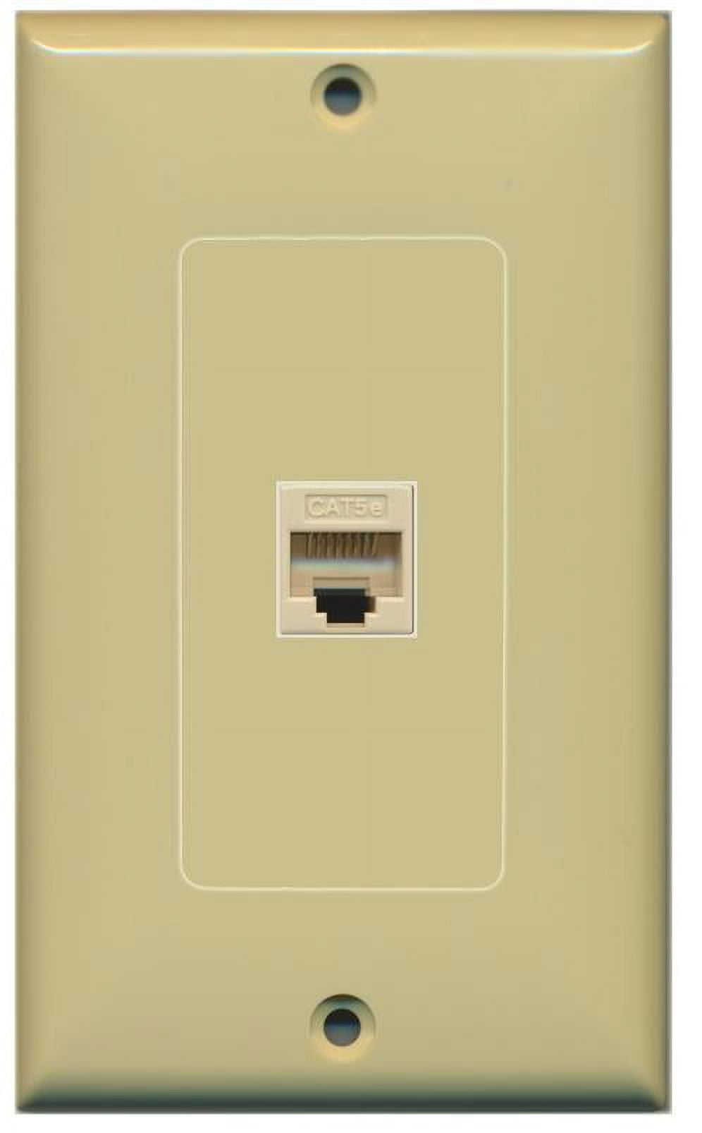 RiteAV Decorative 1 Gang 1 Port Cat5e Wall Plate - Ivory/Ivory ...