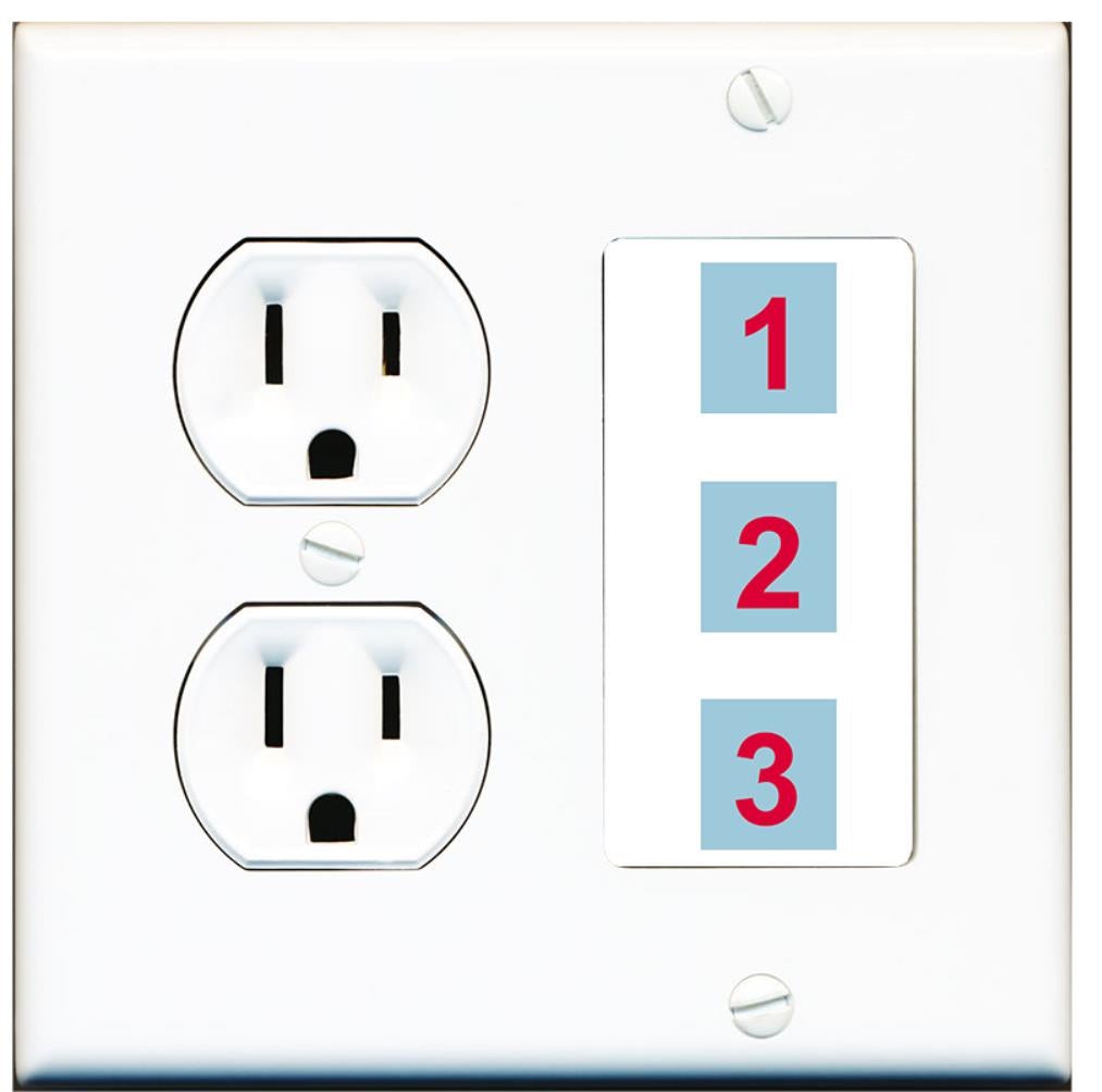 3 Port Custom Keystone Wall Plate w/Round Power Outlet – FindMyWallplates
