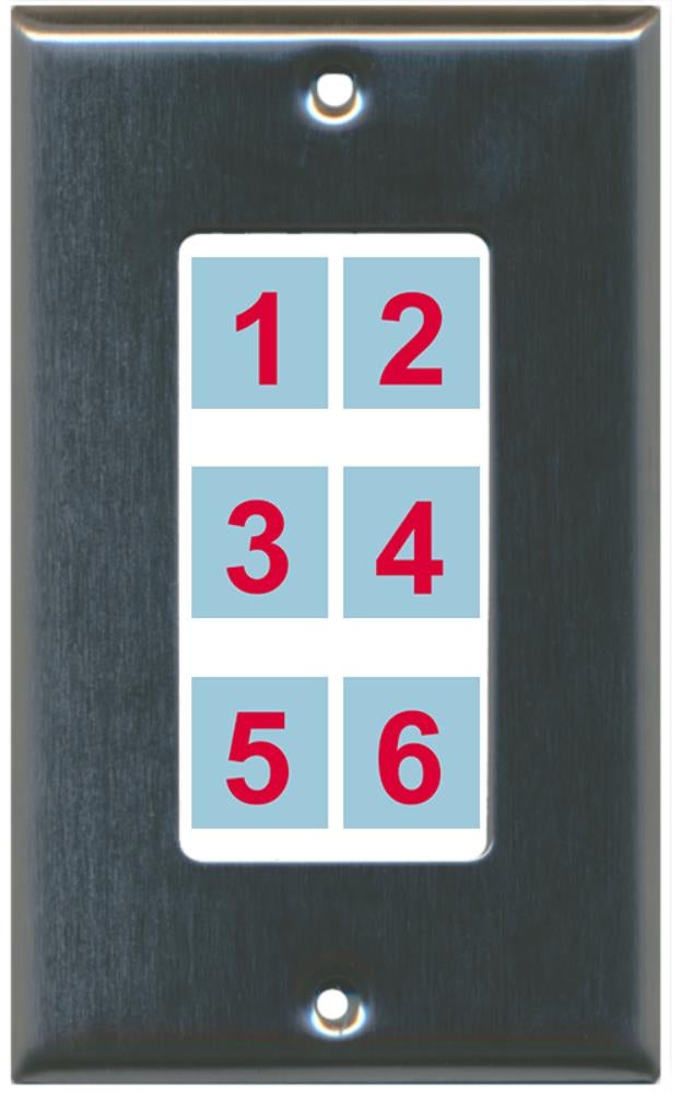 6 Port Custom Keystone Wall Plate Stainless Steel - Inner White ...